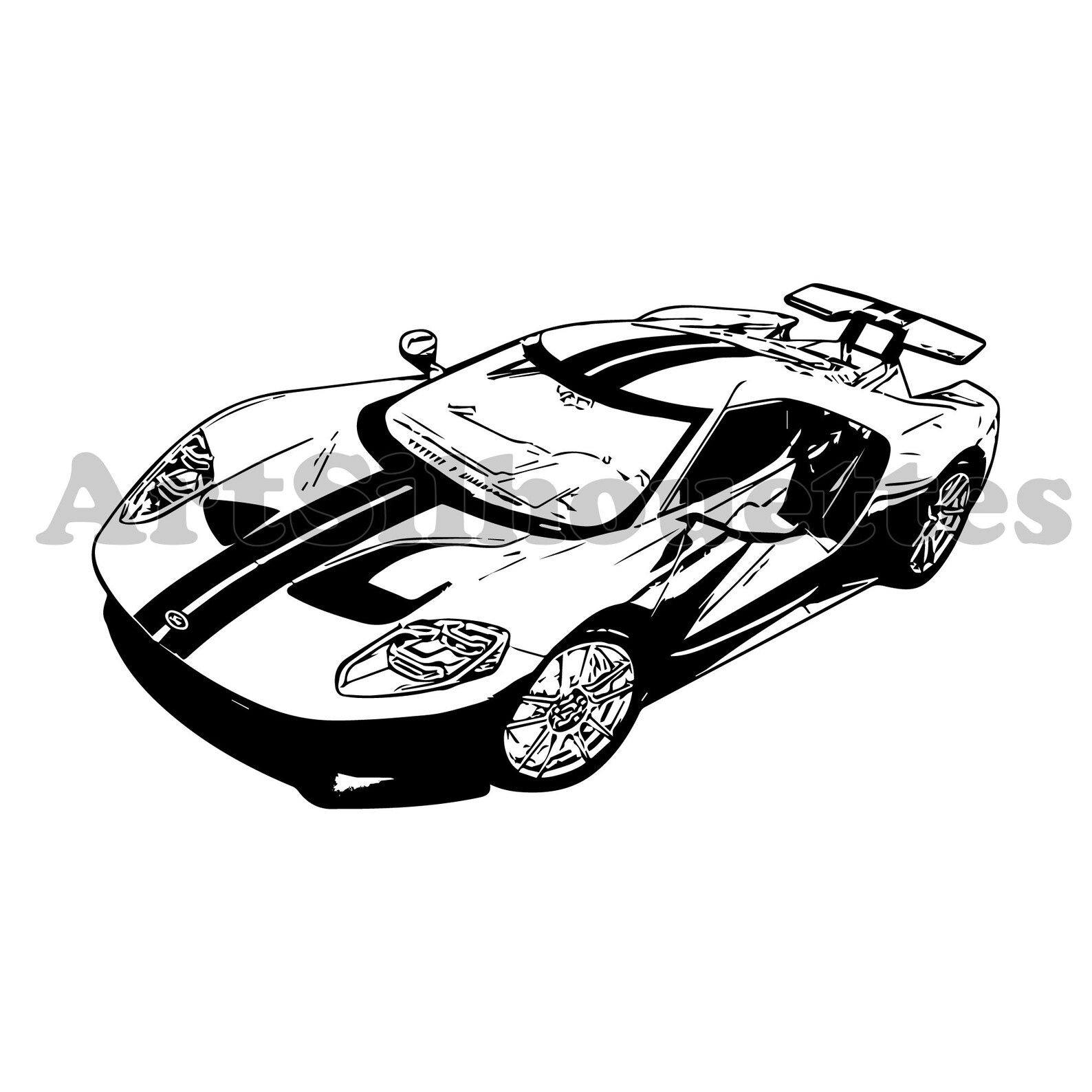 Muscle Car SVG Files for Cricut. Ford GT Vector File svg, Eps, Dxf for ...