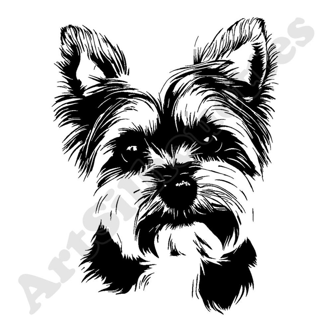 Yorkshire Terrier Portrait SVG: Laser Cut Dog Vector (digital Download ...