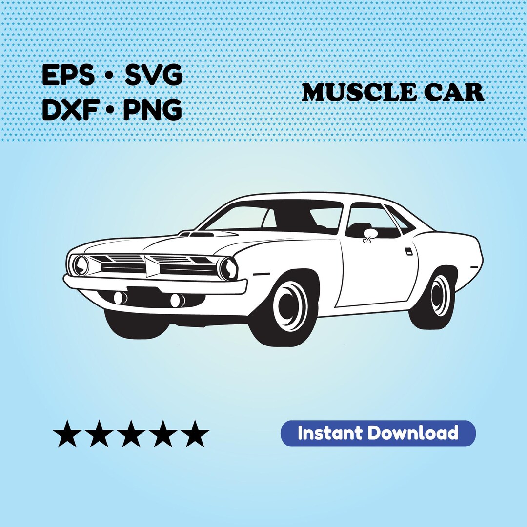 Svg Files for Cricut - Classic Muscle Car. Laser Cut Files. Dxf Files ...