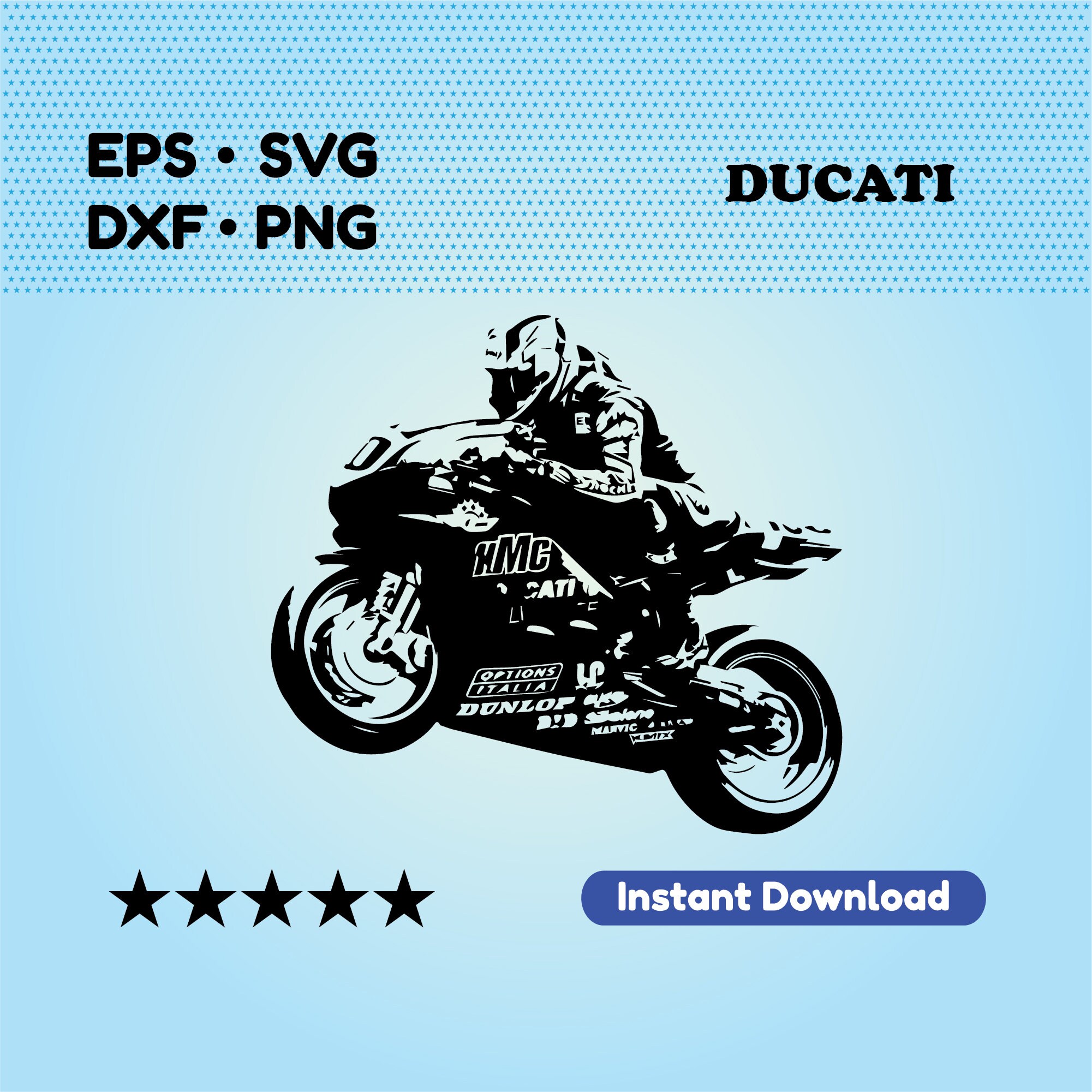 Racing Moto SVG Files for Cricut. Ducati Vector File EPS, DXF for ...