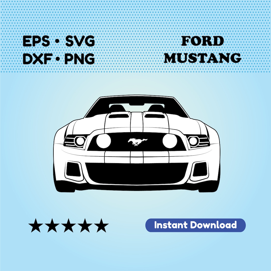 Muscle Car SVG Files for Cricut. Ford Mustang Vector File EPS, DXF ...