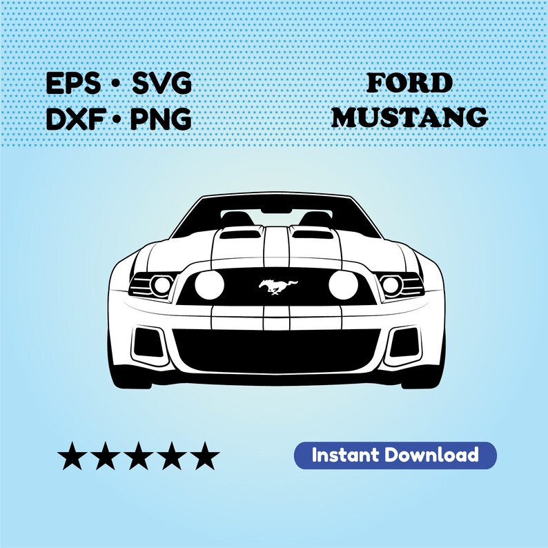 Muscle Car SVG Files for Cricut. Ford Mustang Vector File EPS, DXF ...