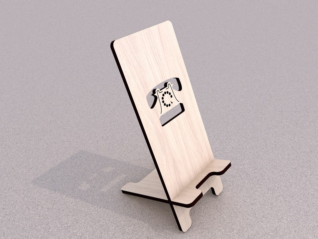 Phone Stand Laser Cut File. Phone Holder SVG File. Mobile Phone Wooden ...