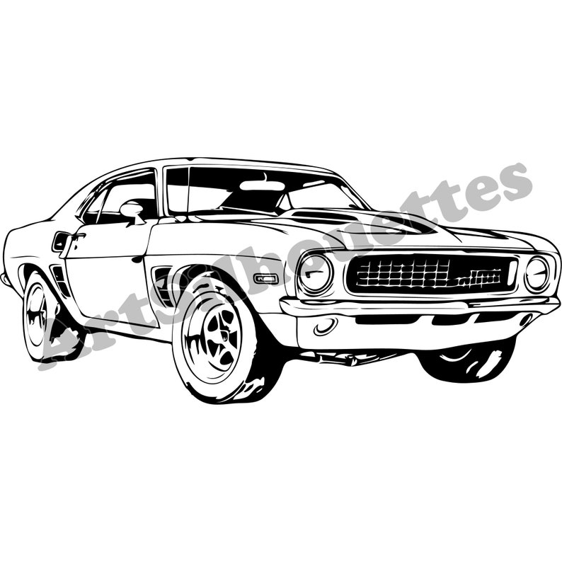 Muscle Car SVG Files for Cricut. Cartoon Sport Car Vector File EPS, DXF ...