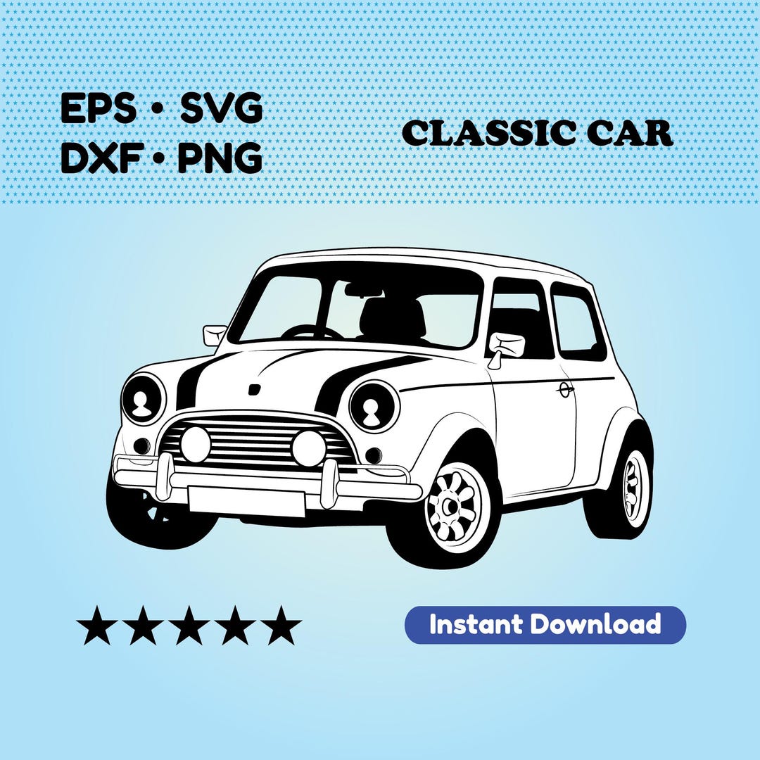 Vintage Car SVG Files for Cricut. Classic Car Vector File (DXF, EPS ...