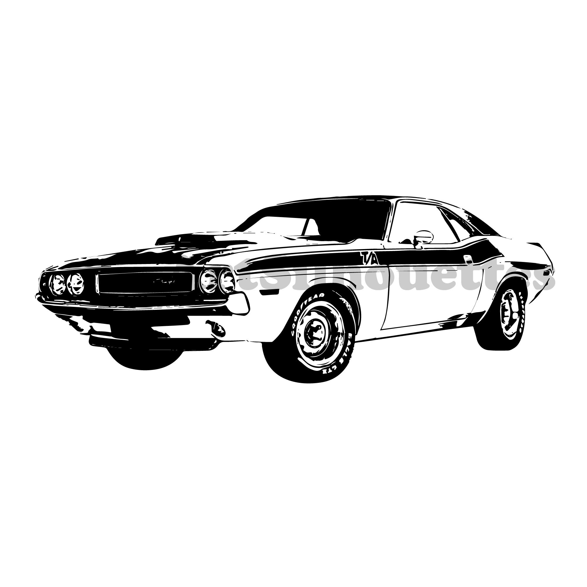 Sport Car SVG Files for Cricut. Classic Muscle Car Vector File (DXF ...