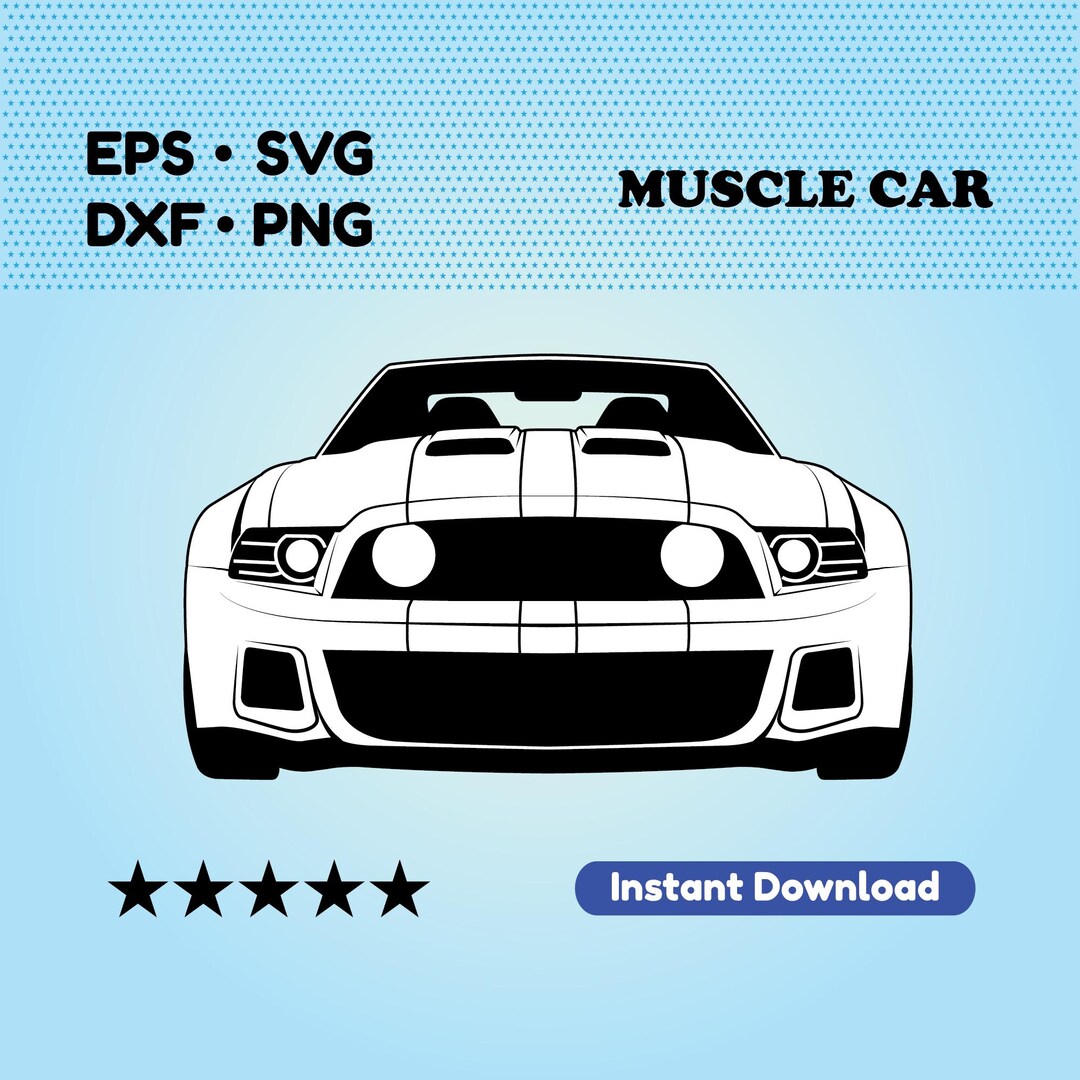 Muscle Car SVG Files for Cricut. Sport Car Vector File (EPS, DXF ...