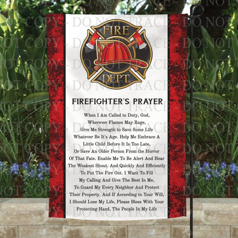 Firefighters Prayer Garden Flag, Fireman Yard Flag, Double Sided Flag ...