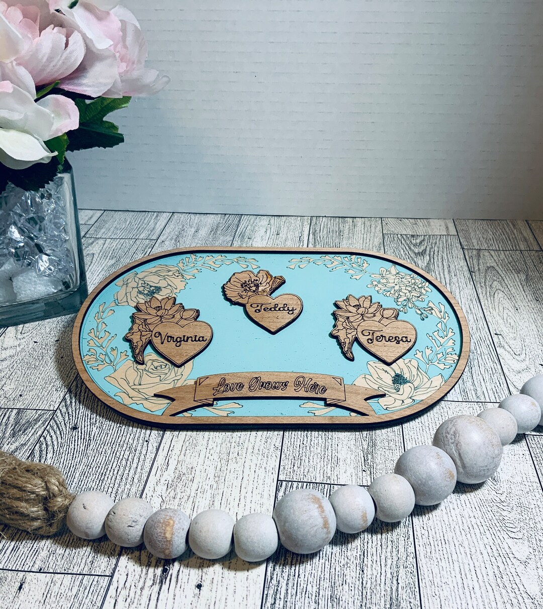 Personalized Birth Month Flower Plaque, Birth Month Flower Family Sign ...