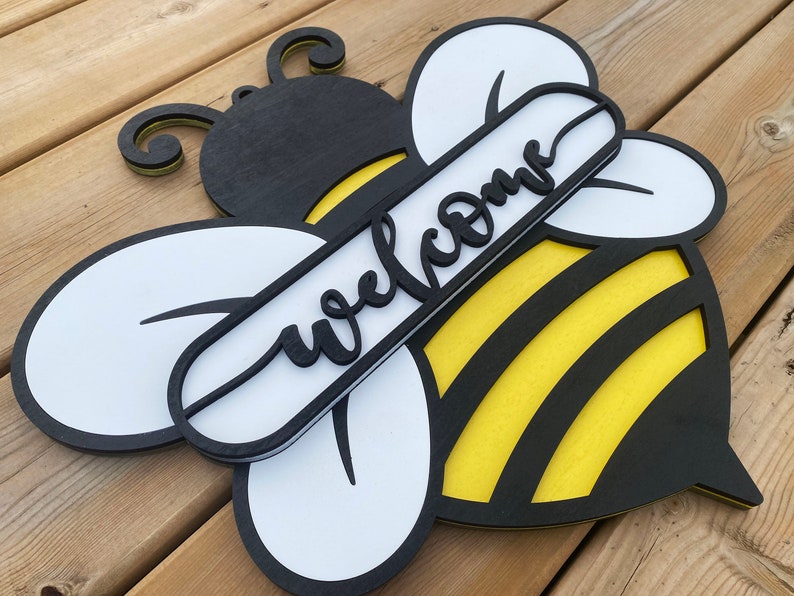 Bee Door Hanger Bee Welcome Door Hanger Bee Hey Y'all | Etsy
