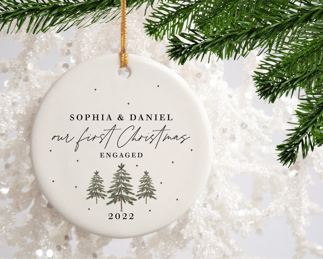 First Christmas Engaged Ornament Gift for Engaged Friends Keepsake ...