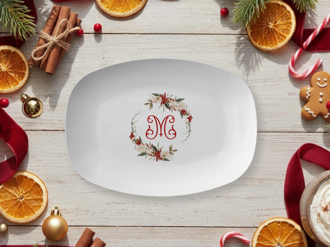 Christmas Monogram Platter | Personalized Wedding Gift - Etsy