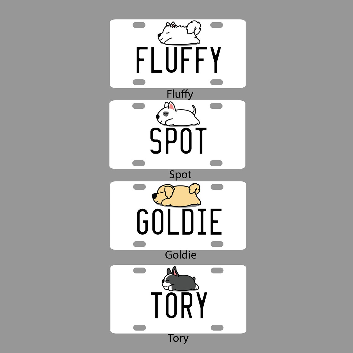 Dog Name Plate for Kennel Custom Mini Aluminum License Name | Etsy