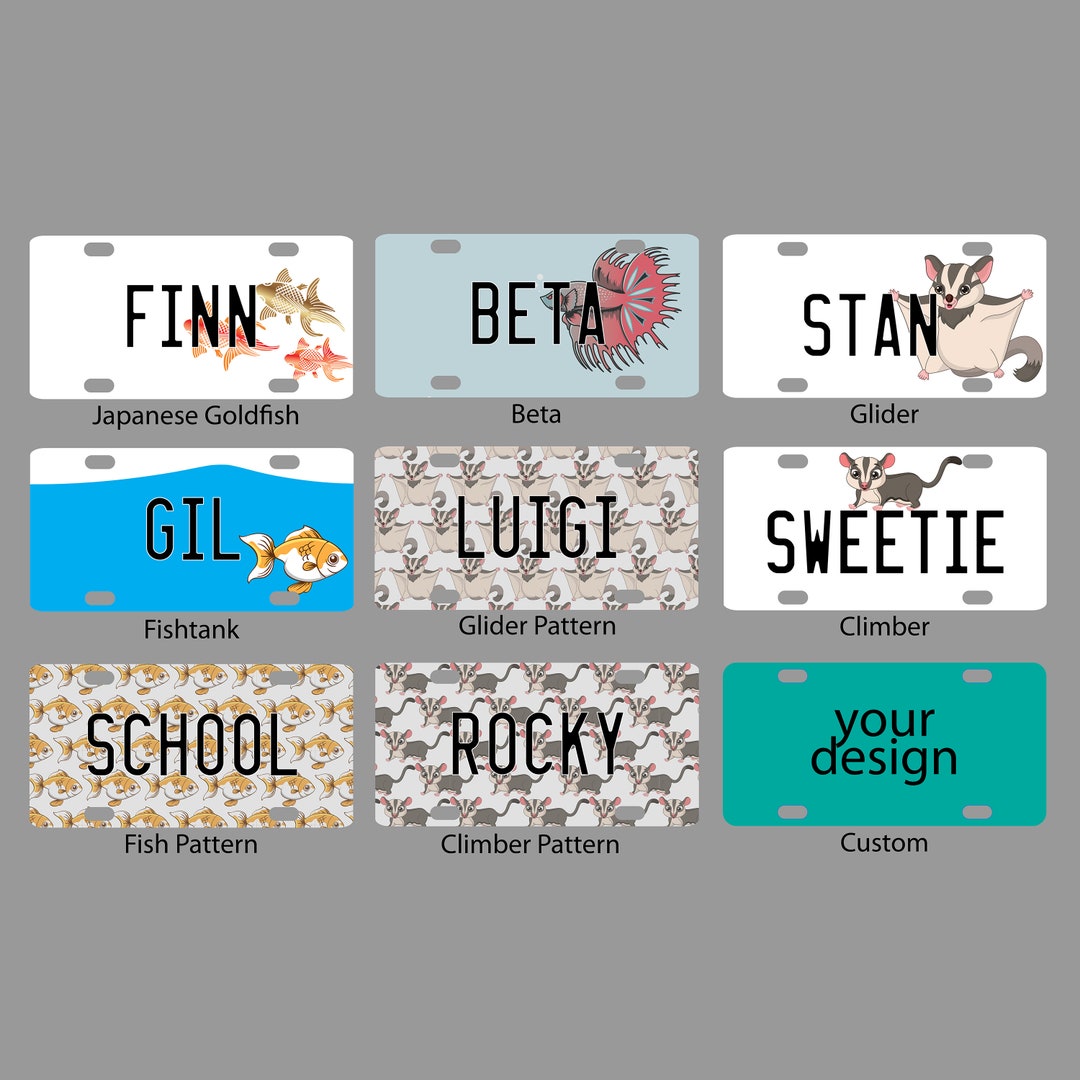 Pet Name Plate for Cage or Fishtank Custom Mini Aluminum License Name ...