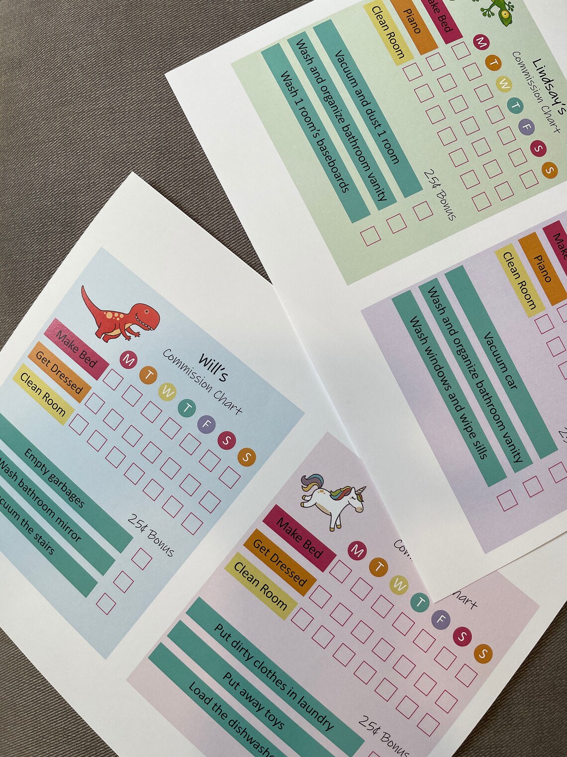 Editable Kids Chore Chart Commission Chart Printable Download - Etsy