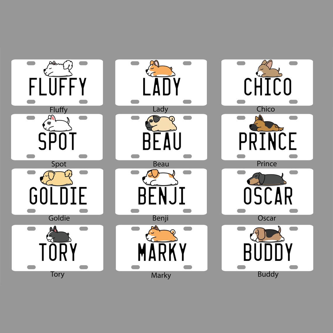 Dog Name Plate for Kennel Custom Mini Aluminum License Name | Etsy