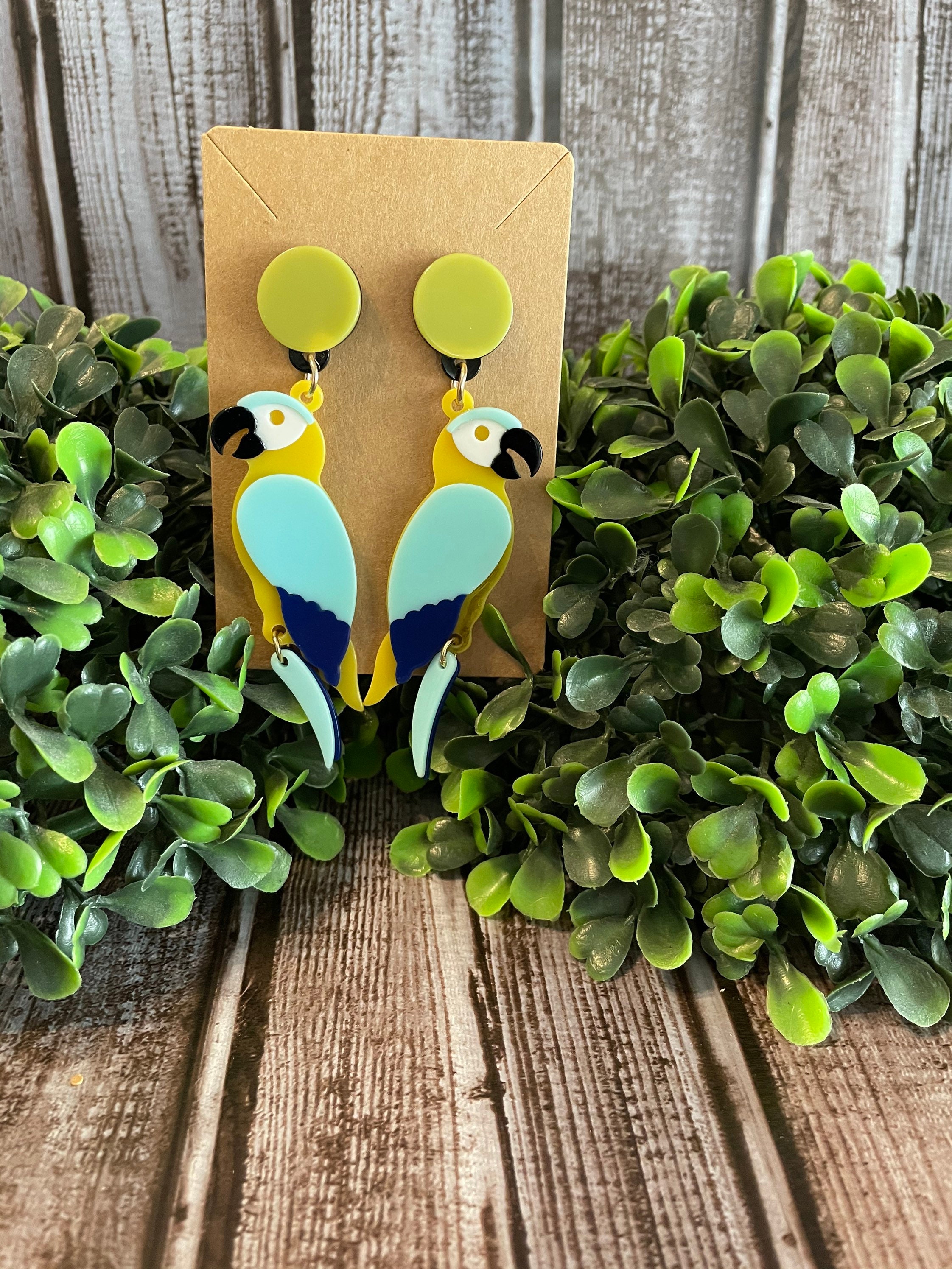 Jumbo Parrot and Toucan Earrings, Bird Earrings , Animal Earrings ...