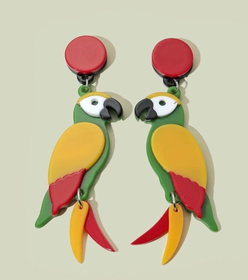Jumbo Parrot and Toucan Earrings, Bird Earrings , Animal Earrings ...