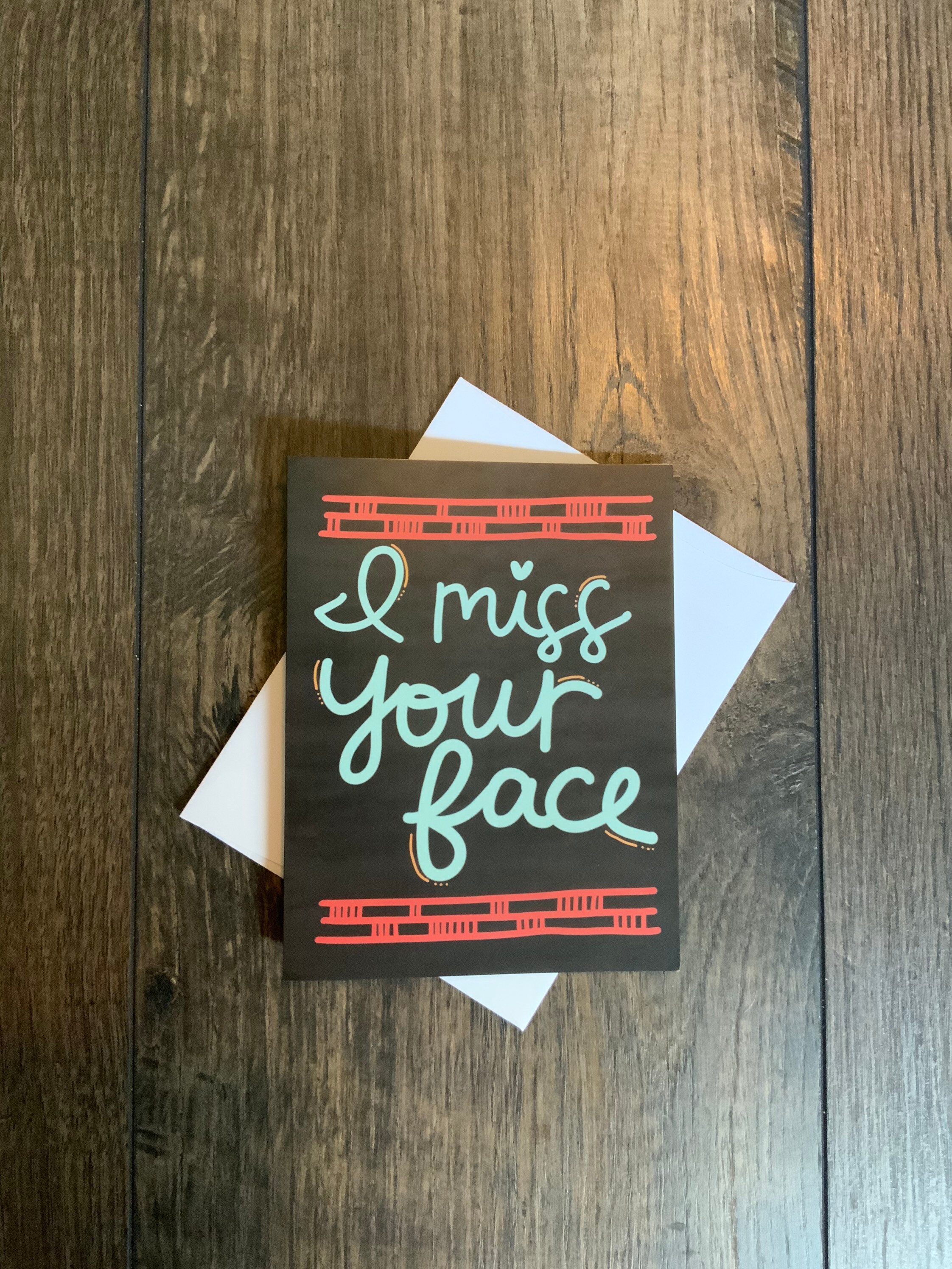 Miss You Greeting Card: I Miss Your Face Blank Inside | Etsy