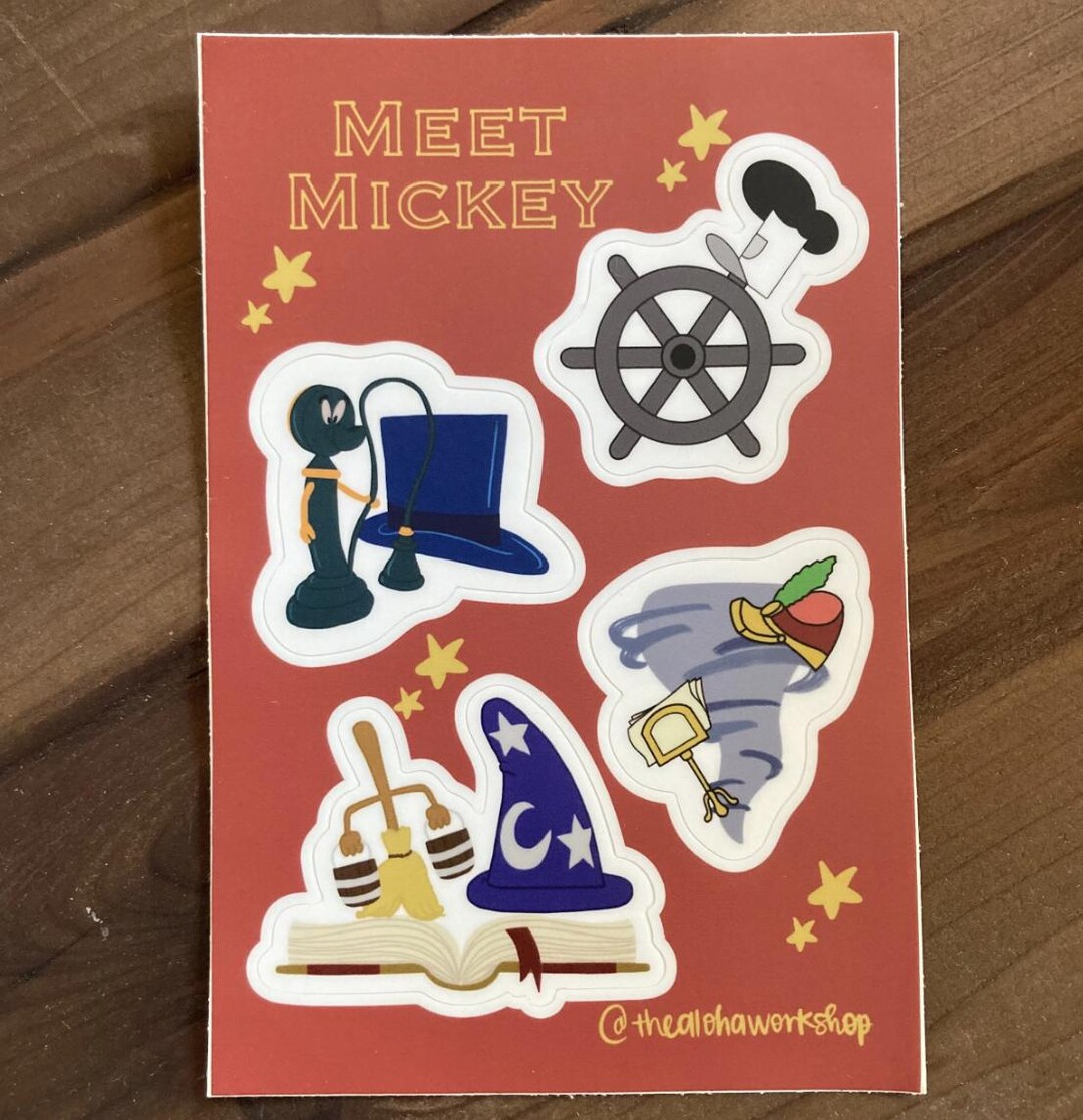 Meet Mickey Themed Sticker Sheet Toontown Cartoon Cute Water Bottle ...