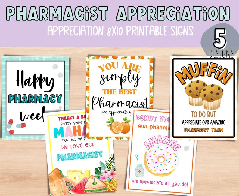 Pharmacy Week Printable Signs. Happy Pharmacist Week Appreciation Gift ...