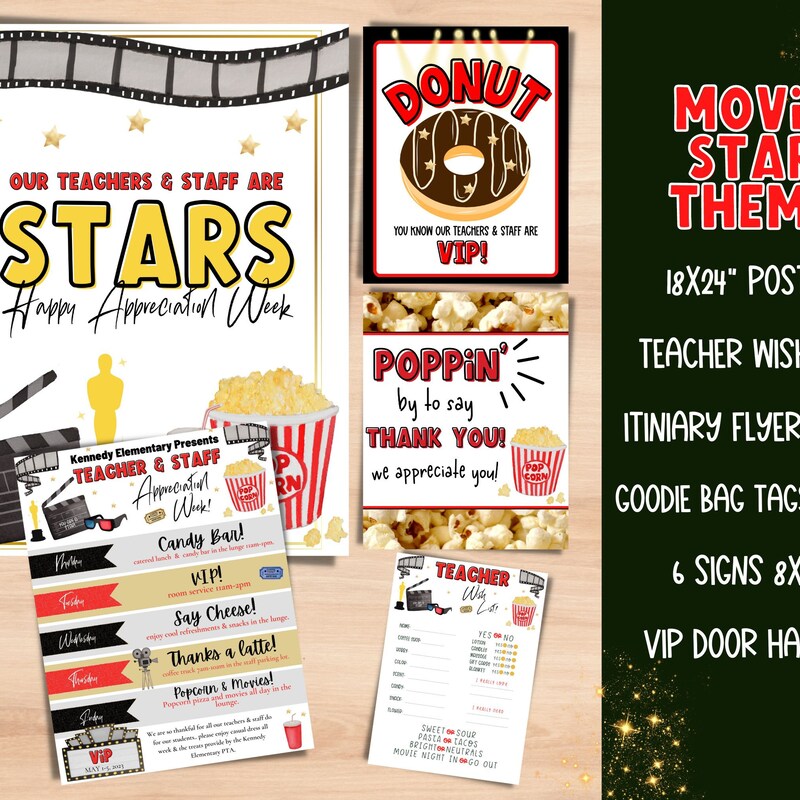 Hollywood Teacher Sign - Etsy