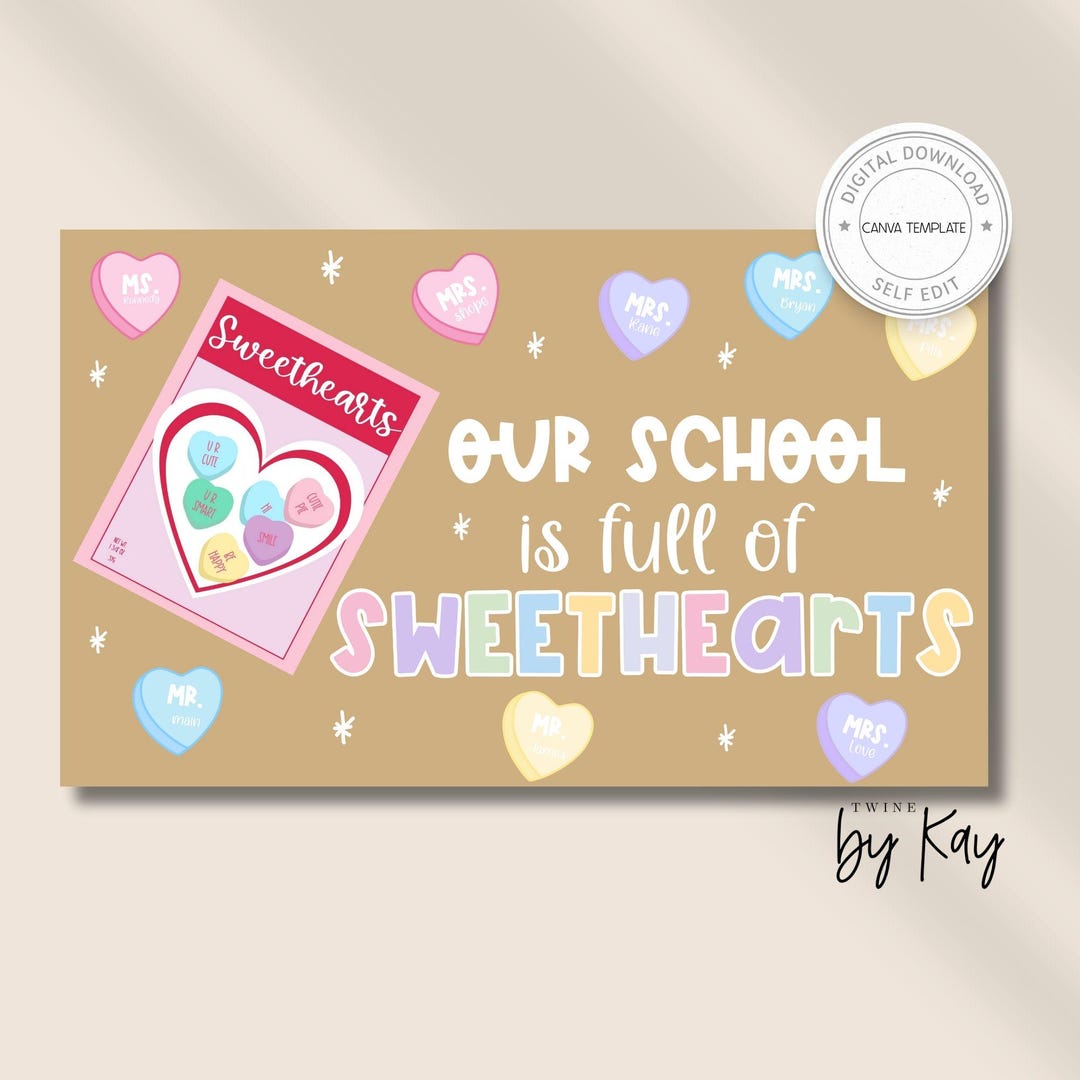 Our SCHOOL is Full of Sweethearts Banner Template | Valentines ...