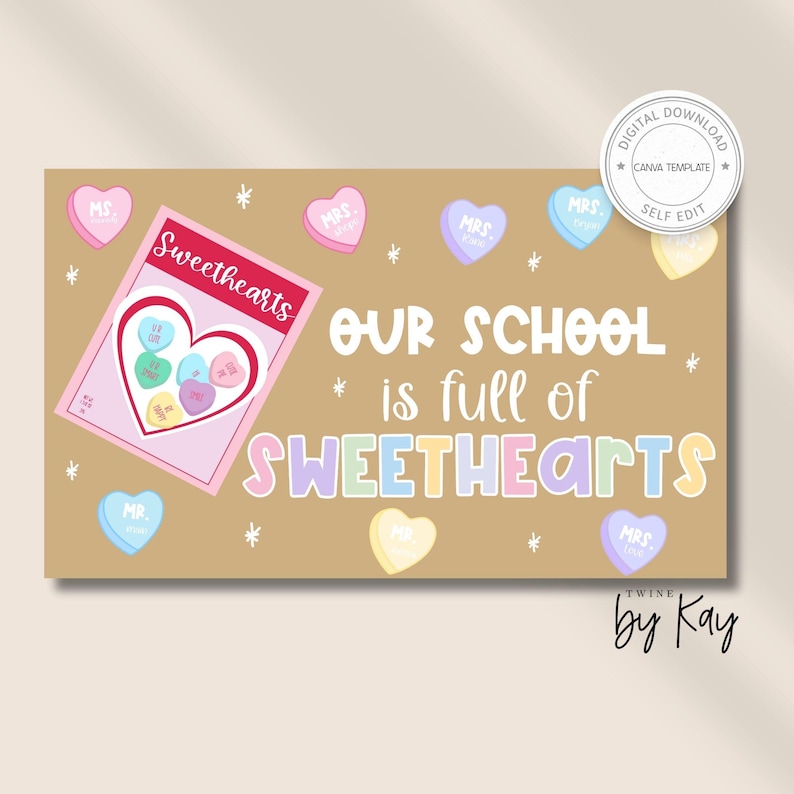 Our SCHOOL is Full of Sweethearts Banner Template | Valentines ...