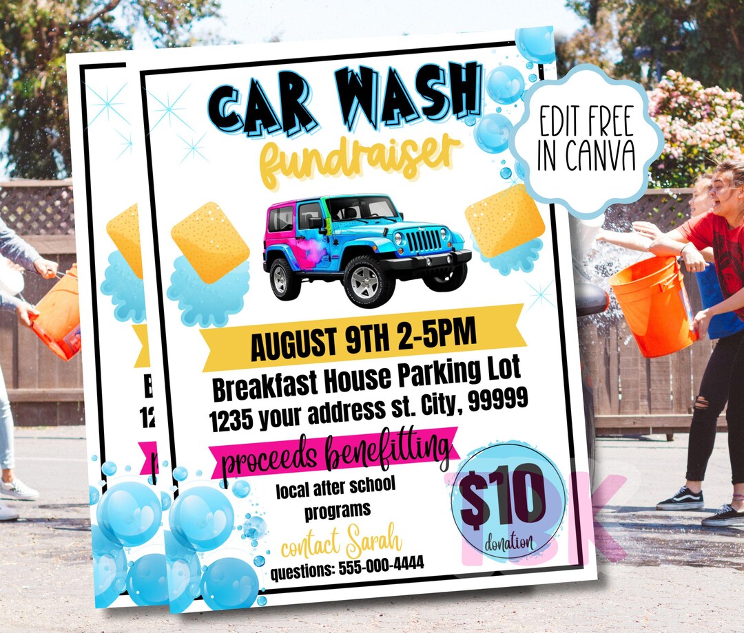 Car Wash Fundraiser Event Flyer Template | Community Event | Church Car ...
