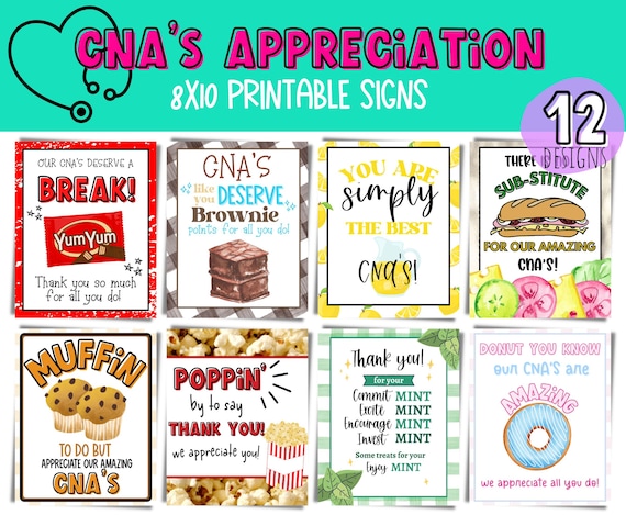 CNA Lunch & DONUT Appreciation Signs. CNA Week Appreciation - Etsy