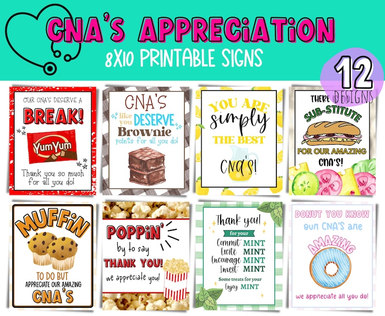 CNA Lunch & DONUT Appreciation Signs. CNA Week Appreciation Gift. - Etsy