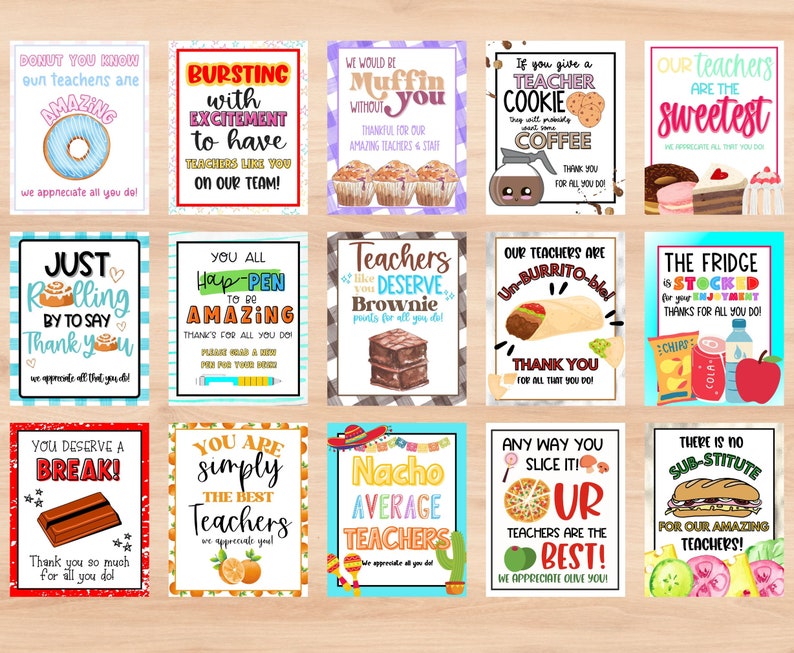 Teacher Appreciation Signs. 8x10 Staff Signs in 15 Designs. - Etsy