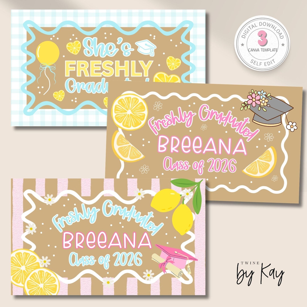 Freshly Graduate Banner | Lemonade Banner 2026 | Kindergarten ...