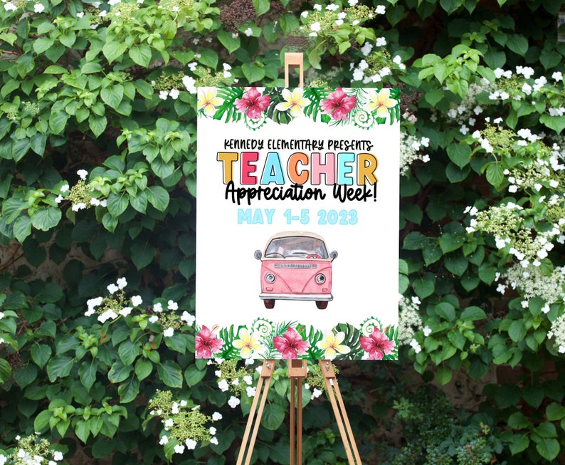 Beach Theme Teacher Appreciation Week Bundle Printable Signs - Etsy