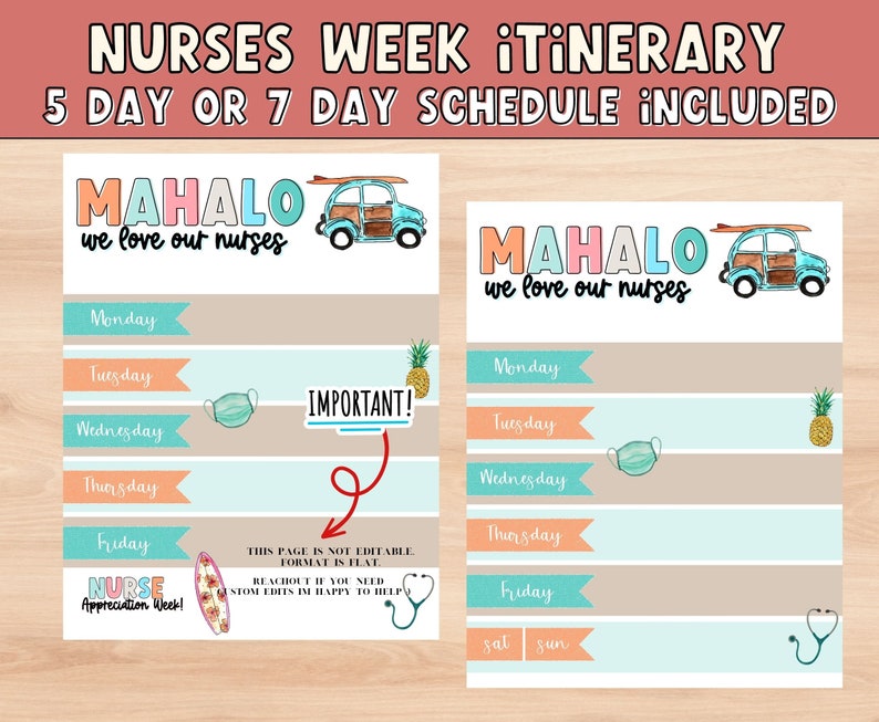 Beach Nurses Appreciation Week 2023 Template Schedule. You Are ...
