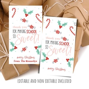 Teacher Christmas Gift TAG | Personalized Christmas Teacher ...