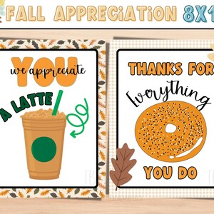 Fall Staff Appreciation Sign. Thanks a Latte Staff - Etsy