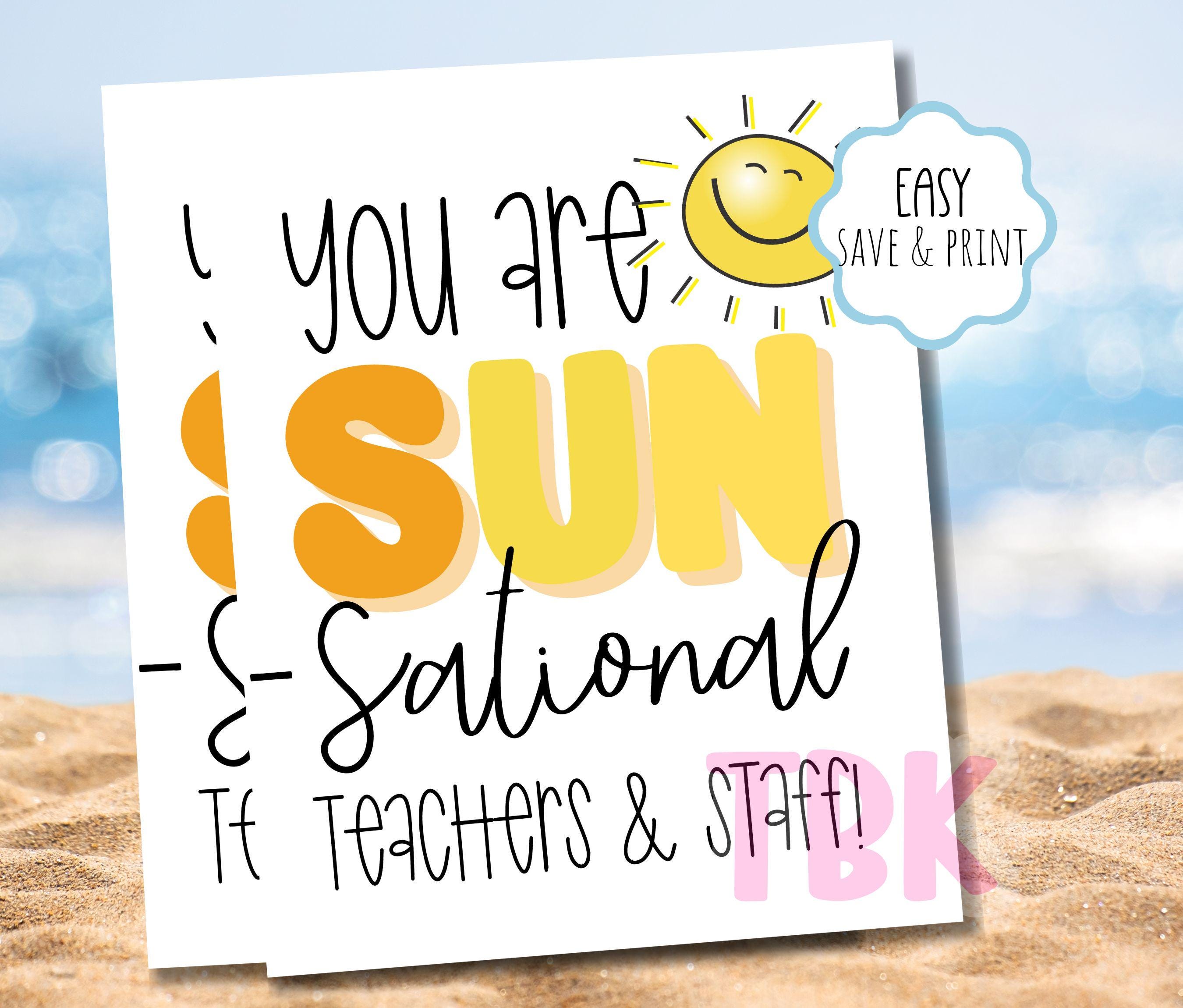 Sun-sational Teacher Appreciation Sign: Groovy Beach Theme (JPG File ...