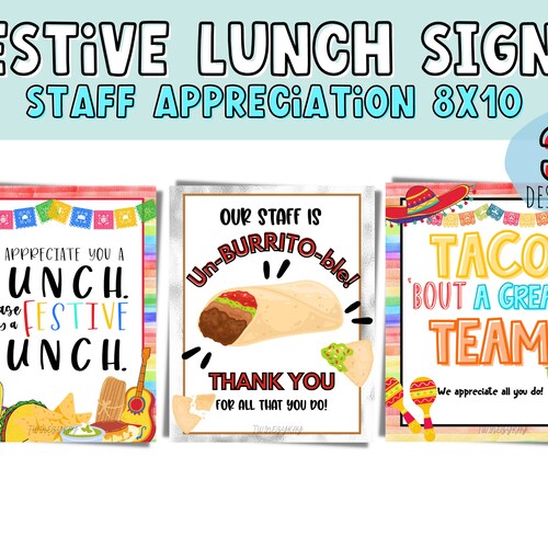 Festive Lunch Signs Burrito Bar Taco Bout a Great Team. - Etsy