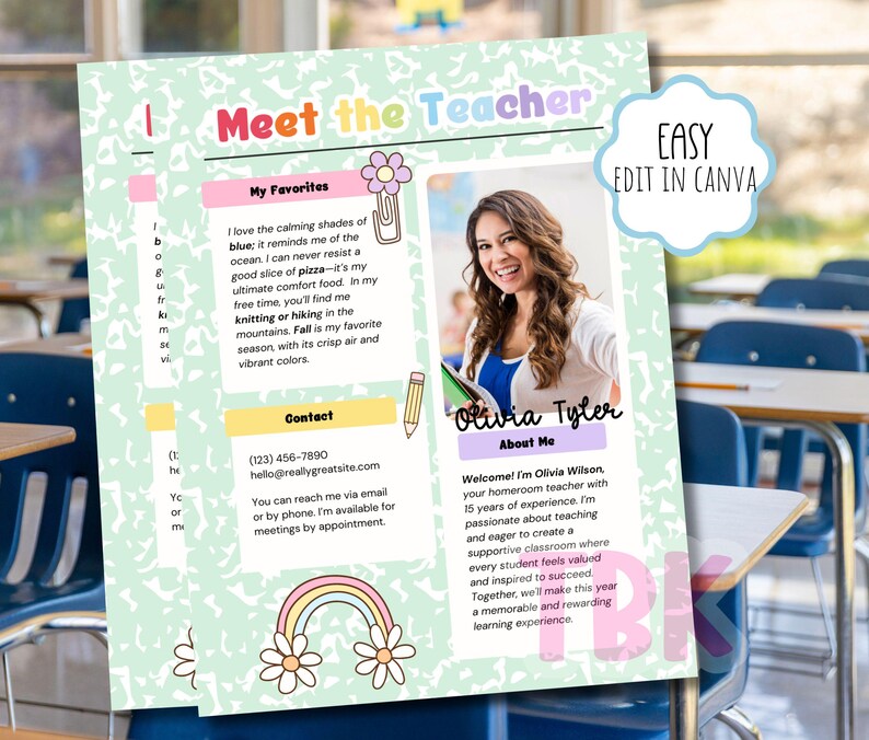 Pastel Meet the Teacher Template: Back to School Flyer (PDF) - Etsy