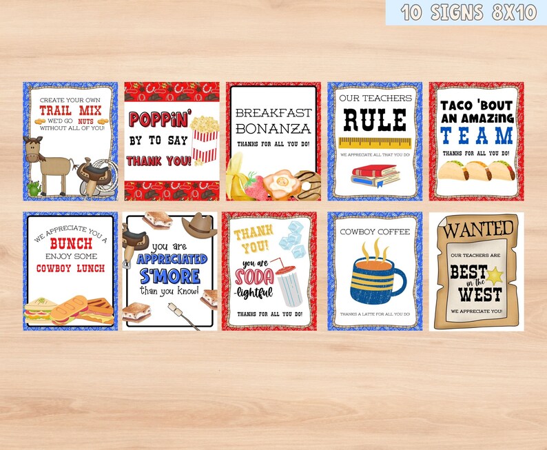 Western Theme Teacher Appreciation Week Itinerary. Flyer - Etsy
