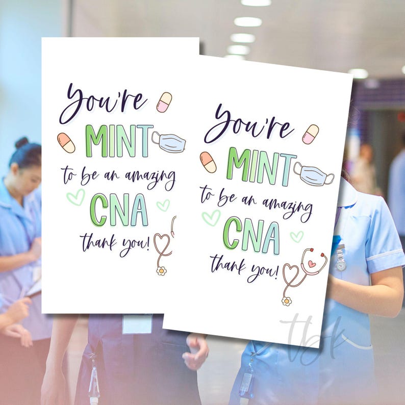CNA Appreciation Gift Tags: Mint Theme Printable (PDF) - Etsy