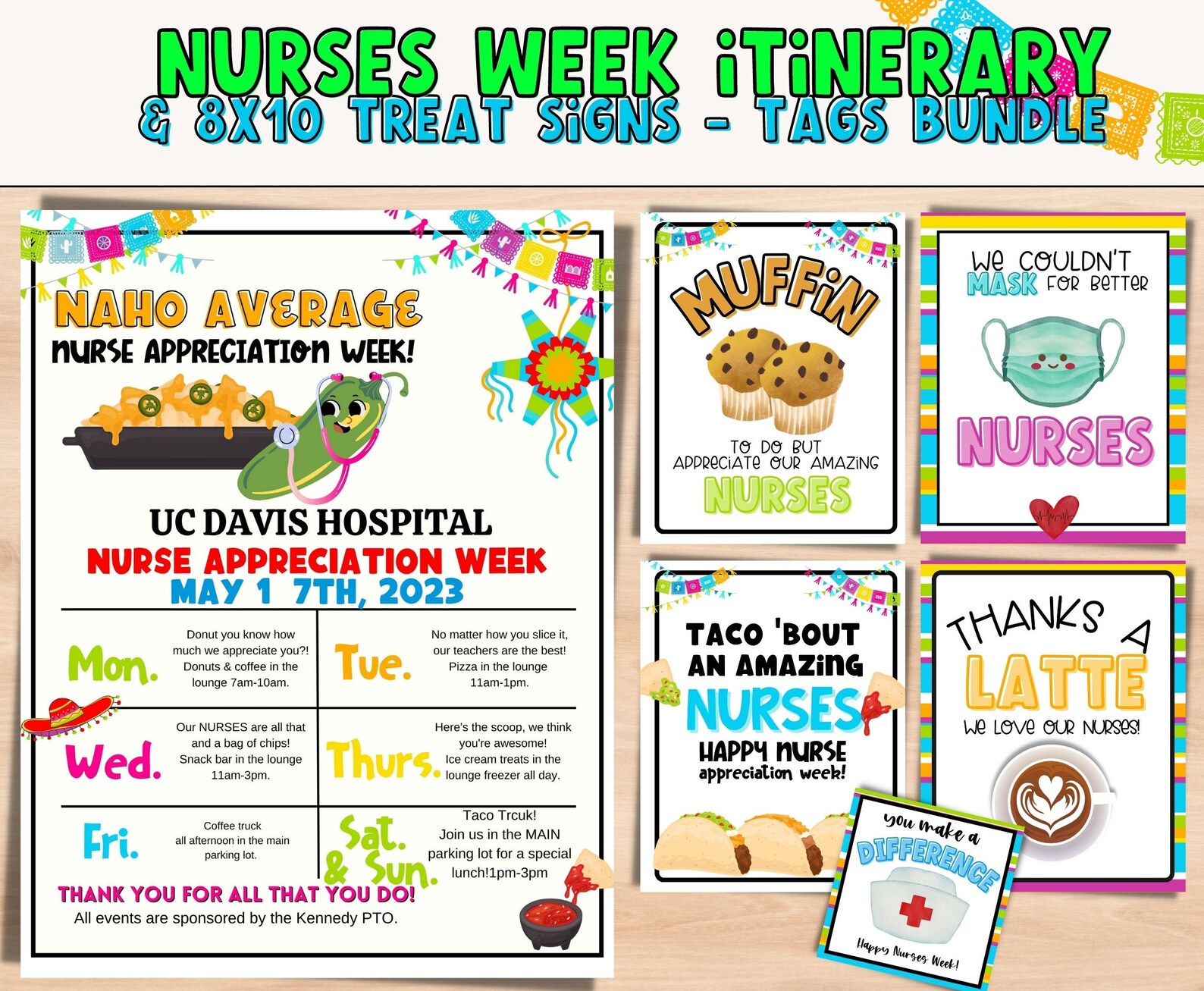 Nurses Appreciation Week Itinerary. Nurse Appreciation Sign. Nacho ...