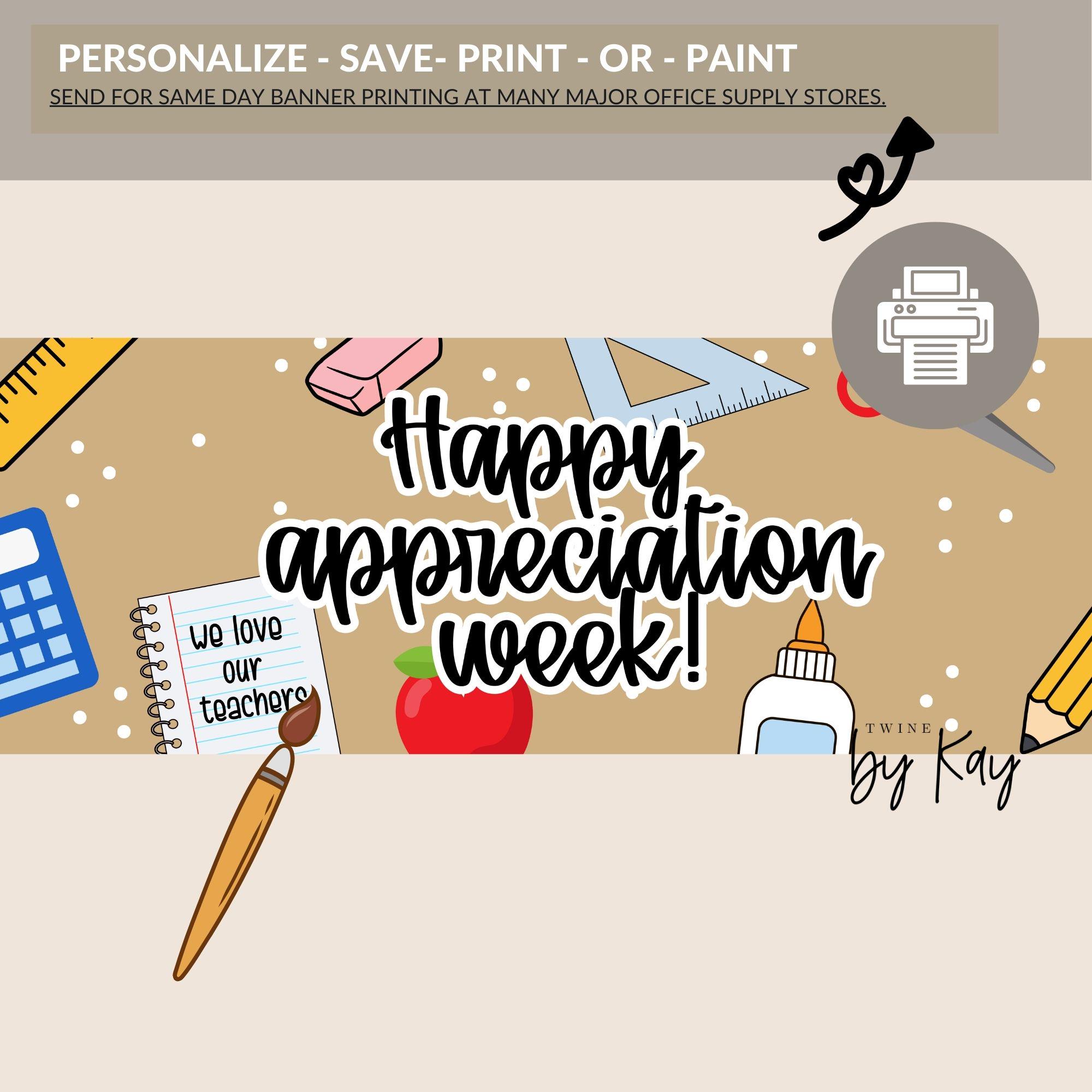 Teacher Appreciation Week Banner Template | Printable Teacher ...