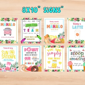Beach Theme Teacher Appreciation Week Bundle Printable Signs, Gift Tag ...