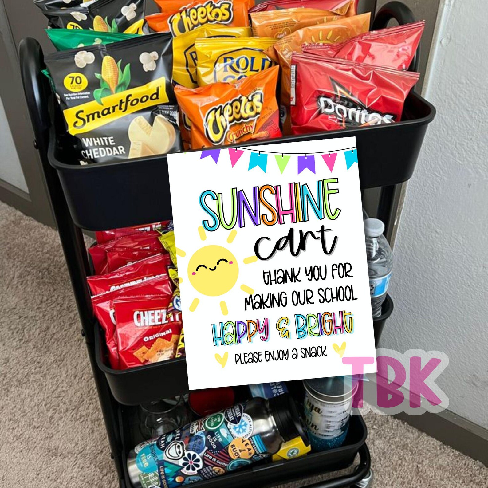 Teacher Appreciation Sunshine Cart Snack Sign | PTA Sign - Etsy