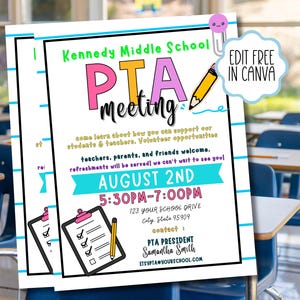 Editable Spring PTA Meeting Flyer Template (digital Download) - Etsy
