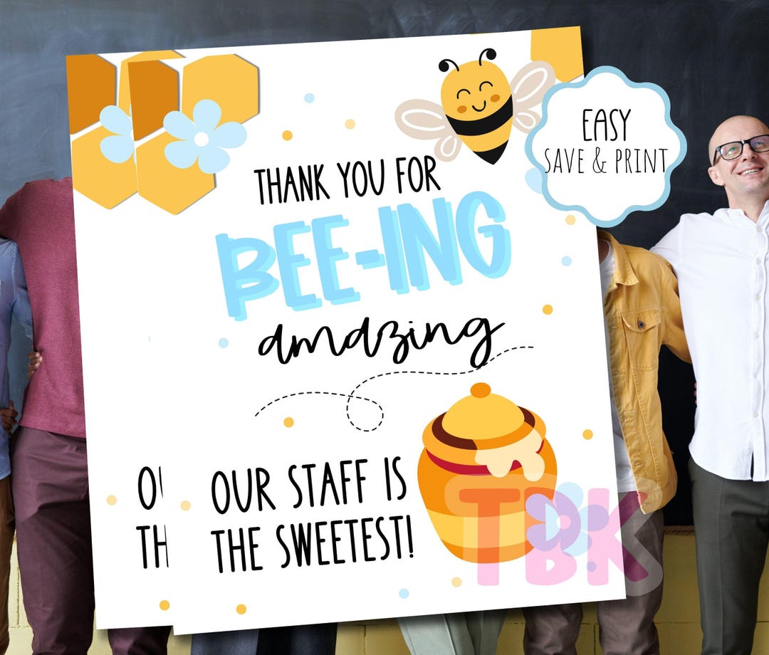 Bee Teacher Appreciation Sign: Honeycomb Theme (digital Download) - Etsy