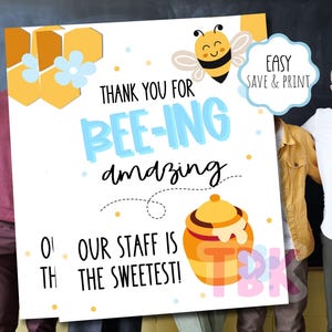 Bee Teacher Appreciation Sign: Honeycomb Theme (digital Download) - Etsy