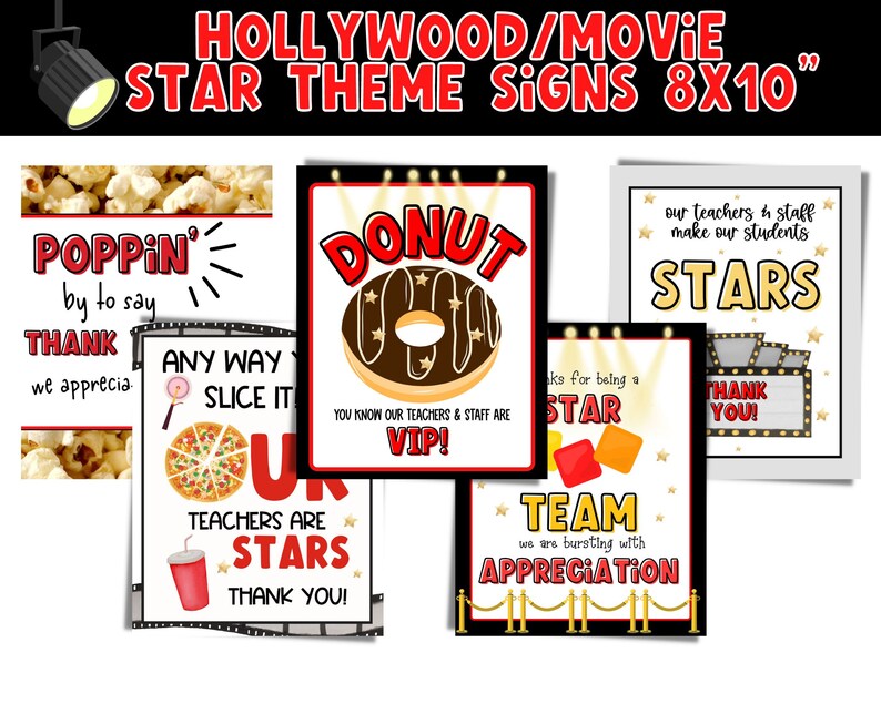 Hollywood Movie Star Teacher Appreciation Week Itinerary. - Etsy